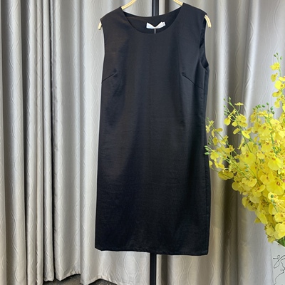 乔帛春 无袖小码黑色连衣裙 通勤干练优雅 孤品清版不退换