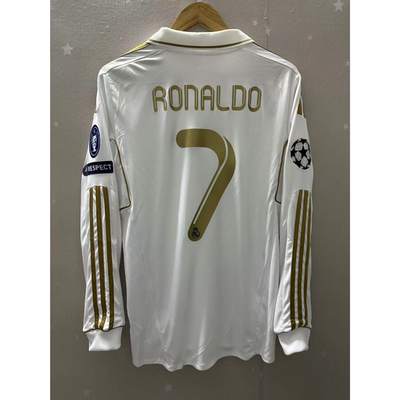 1112马德里球衣欧冠主场7号C罗4号拉莫斯长袖套装经典复古足球服