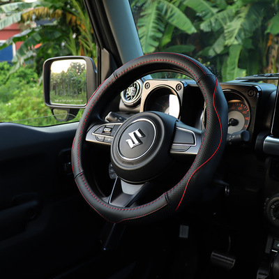 适用于2019-2023铃木吉姆尼JB64 JB74 jimny改装通用真皮方向盘套