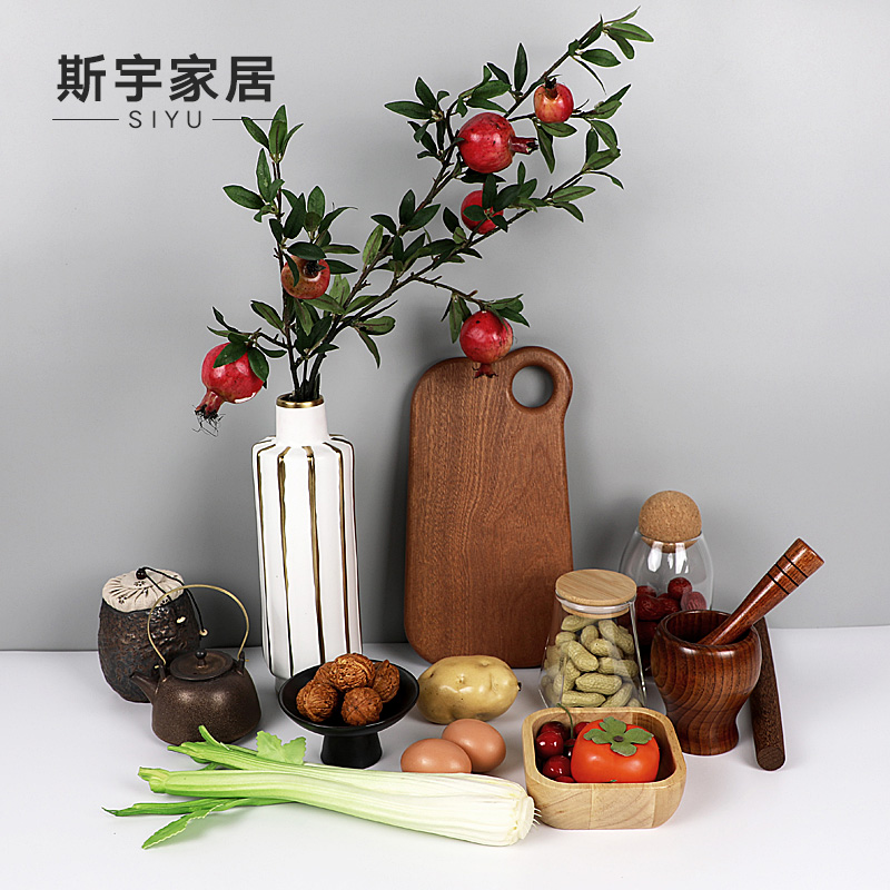 现代中式厨房装饰摆件样板房间组合饰品组合菜谱家饰软装搭配套装