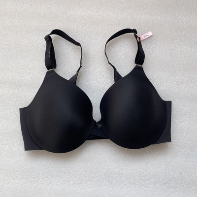 简约薄款光面文胸无痕舒适有钢圈托胸聚拢女内衣黑色胸罩