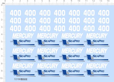 72190整版胶 MERCURY SEAPRO 模型水贴