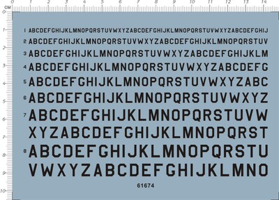 61674-Z97  整版胶USSAAF FONTS 1-1 美国美军字体模型水贴 现货