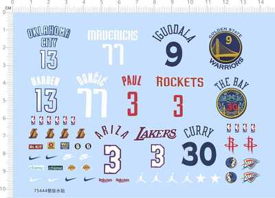 75444手办水贴 HARDEN 13 PAUL 3 CURRY 30 蓝球公仔娃娃2310