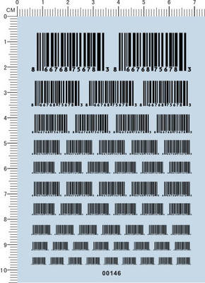 00146- UPC条形码 模型车水贴纸