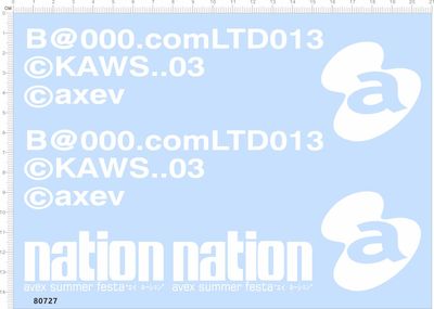 80727整版胶 无比例 nation 暴力熊模型水贴