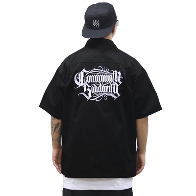 chicano尖领衬衫短袖街头