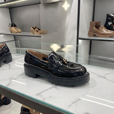 商场同款厚底乐福鞋精致感小皮鞋