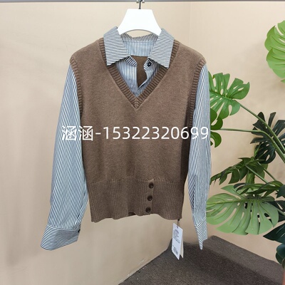 35折RB家2025秋专柜正品假两件长袖针织衫上衣6A34S68014-699
