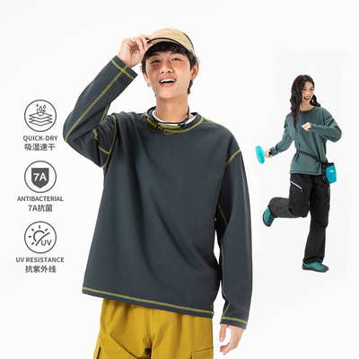 咕咚户外休闲抗菌圆领长袖T恤