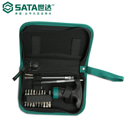 Sata/世达五金工具24件T形柄棘轮螺丝批螺丝刀组套09341套装