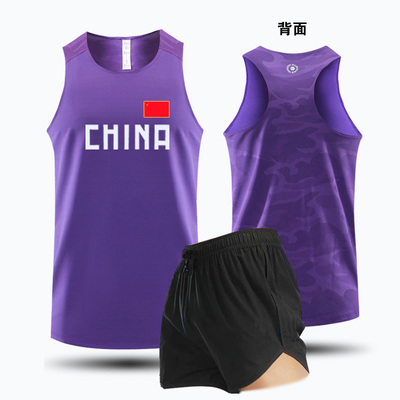中国队田径服比赛服男女体育生训练服体考长短跑步背心省队定制