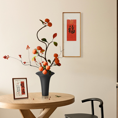 海虹雅林过年花束摆件柿柿如意仿真花高级感逼真轻奢风客厅摆件