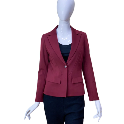 丽柜春秋短款一粒扣休闲西装外套