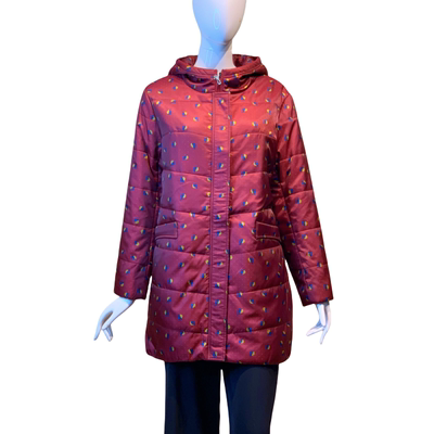 保暖连帽大版直筒驼绒棉衣毛内胆