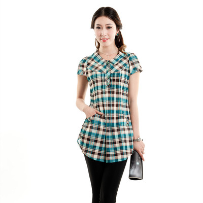 A版台湾纱弹性短袖中长纱衣显瘦