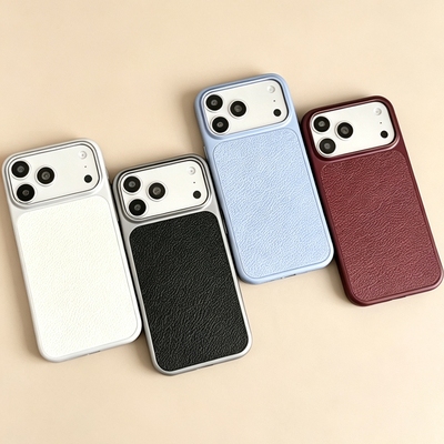 肤感金属漆大荔枝纹手机壳适用于iPhone18promax手机保护壳蓝色