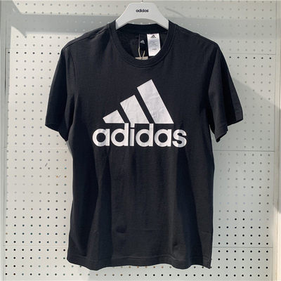 adidas阿迪达斯短袖男子大logo印花运动宽松休闲棉质T恤CD4864