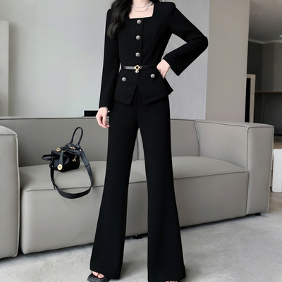 法式小香风外套裤子套装2025秋季新款上衣长裤两件套D3758A
