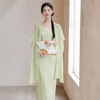 两件套有里布2026夏季新款女新中式漂亮时尚气质修身裙套装D9522