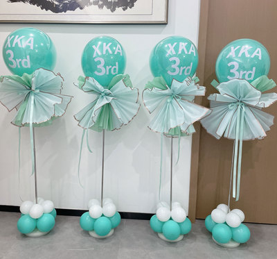 大气球花立柱路引4S店大堂装扮