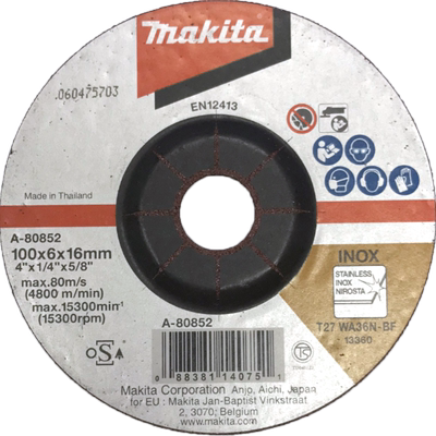 牧田打磨片砂轮片树脂100型角磨机用金属不锈钢抛光磨光片A-80852