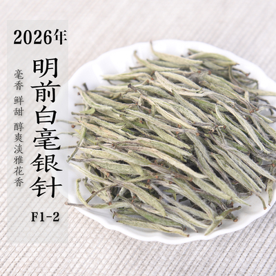 新茶 2026/2025年明前白毫银针F1-2  毫香甜香花香银针 政和白茶