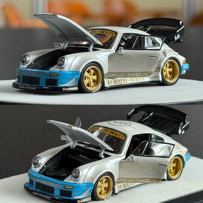 PGM 1/64 RWB 930 消光白 合金全开 仿真汽车模型
