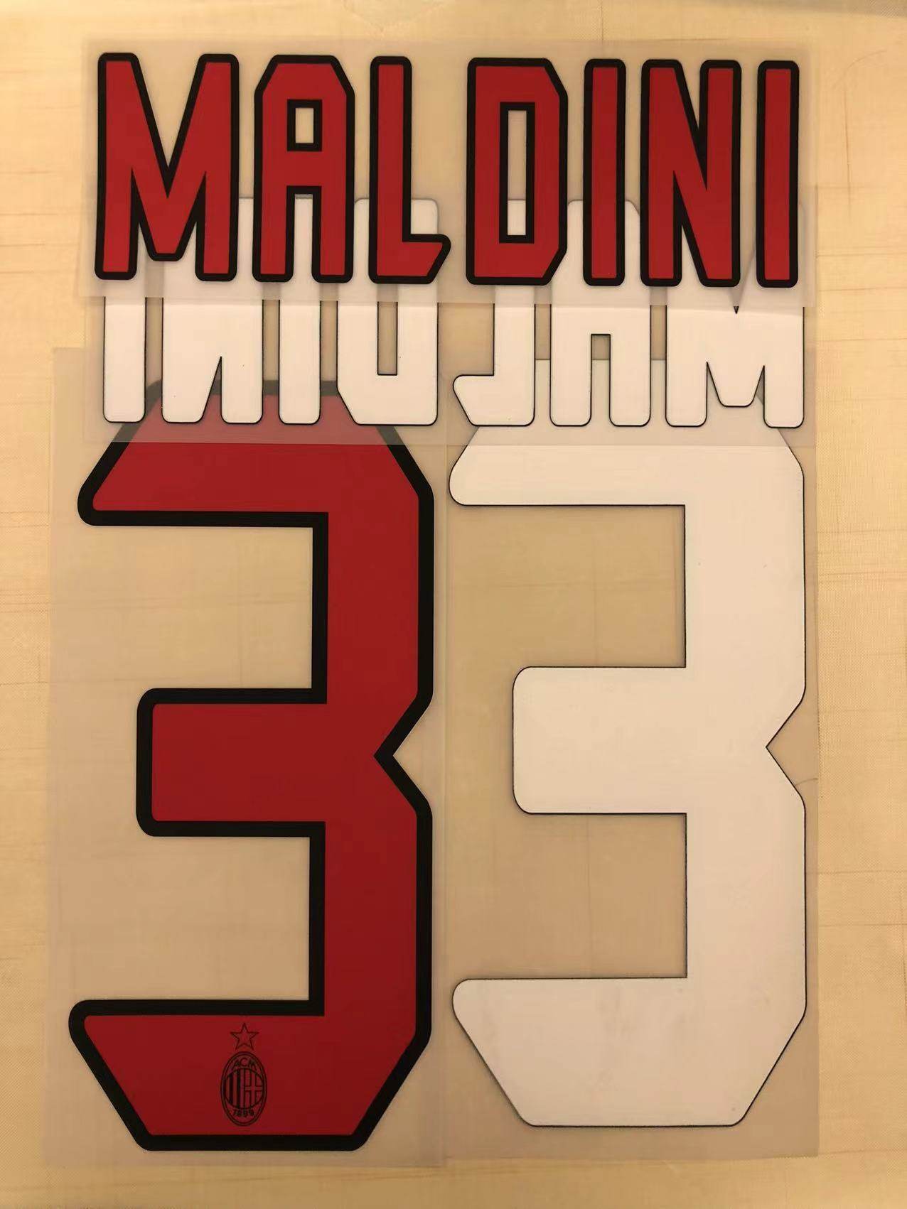 【现货】AC米兰04-07客场正版烫字 MALDINI 3号 马尔蒂尼