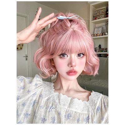 Alicegarden高温丝粉色短卷发