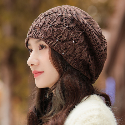 秋冬季时尚洋气保暖毛线帽