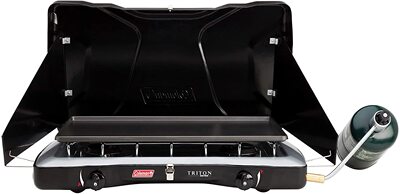 美国代购Coleman Triton Propane Stove便携式野营丙烷燃气灶双灶