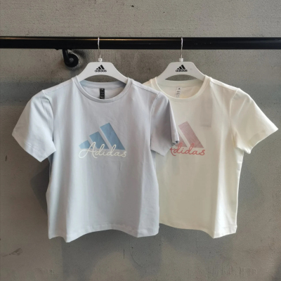 阿迪达斯女子针织透气休闲短袖