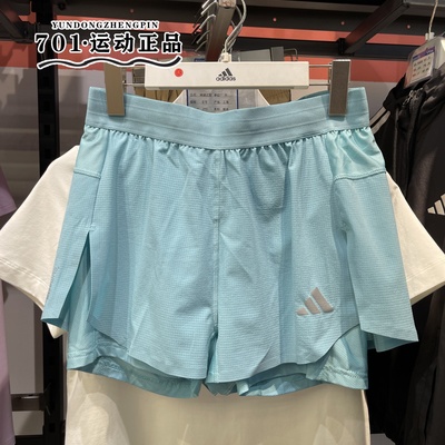 阿迪达斯女子二合一运动训练短裤