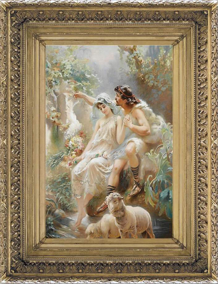 新款印花 新款客厅画法国正品DMC十字绣名画人物 幸福人生