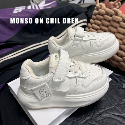 儿童小白鞋板鞋运动鞋男童2025新款女童开春鞋青少年运动鞋学生鞋