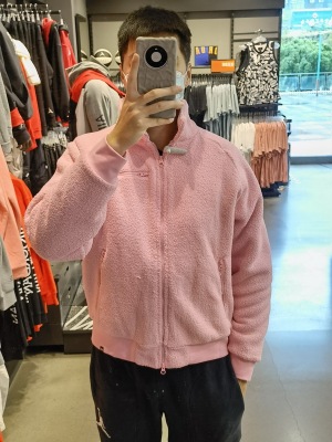 NIKE耐克男子摇粒绒翻领保暖外套