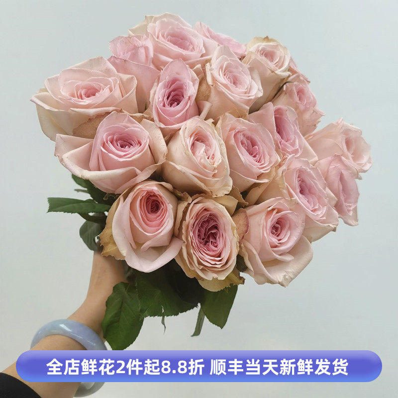 荔枝玫瑰鲜切花香味水养易开放玫瑰家庭婚礼手捧花情人节鲜花速递