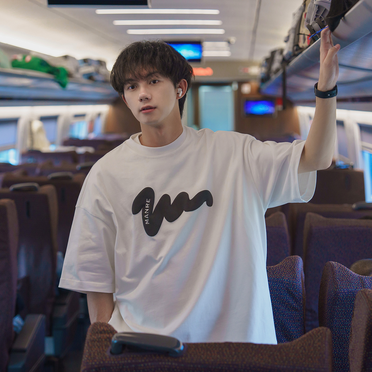 夏季新款260g重磅发泡印短袖t恤男生潮牌潮流情侣宽松落肩半袖tee_虎窝淘