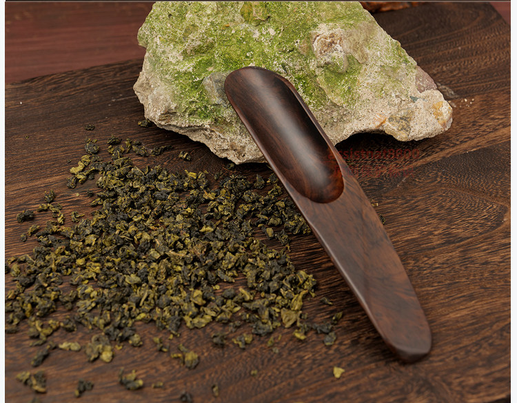 手工原木紫黑檀茶叶勺子茶匙精品茶道茶具周边配件高档四君子茶拔