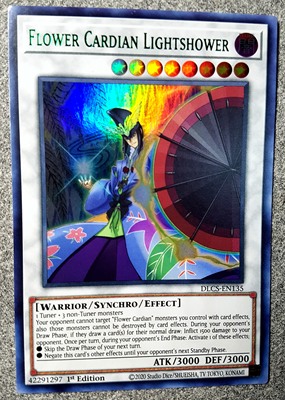 游戏王 美英一刷  DLCS-EN135 UR 绿字   花札卫-雨四光-  C7B