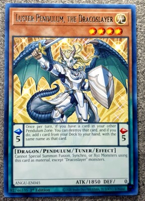 游戏王 美英一刷  ANGU-EN045 R 龙剑士 光辉星·灵摆 Q2A LJ