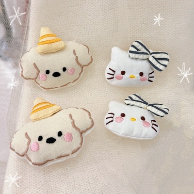 卡通布艺小帽子狗狗KT蝴蝶结猫咪辅料胸针头饰配件袜子打底裤装饰