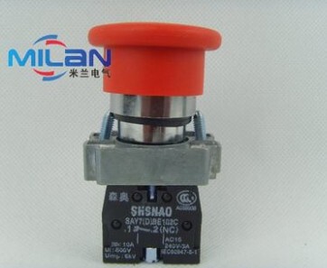 森奥 铭奥 银点紧急按钮 急停自锁开关  XB2-BS542C 1常闭