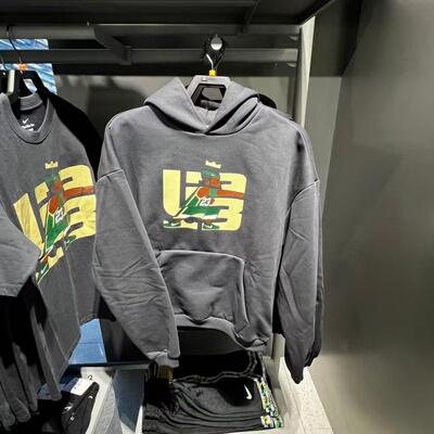 NIKE耐克男冬卫衣詹姆斯THERMA-FIT保暖篮球连帽套头衫IH8820-045