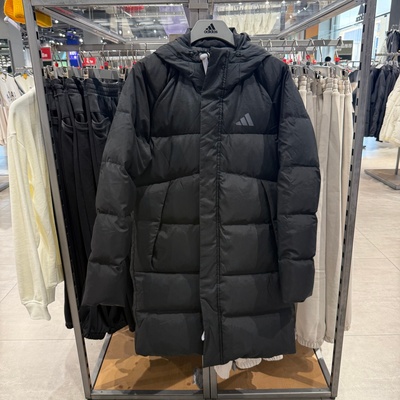Adidas阿迪达斯男女同款冬季抗风保暖中长款羽绒服连帽外套KQ5514