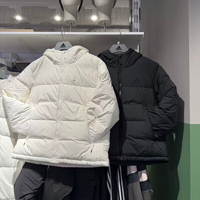 Adidas阿迪达斯女子羽绒服25冬新款连帽保暖面包服鸭绒外套KC5947