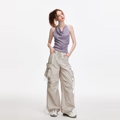 BILL BOOM 原创设计春夏莱赛尔一片式甜辣挂脖吊带上衣内搭女