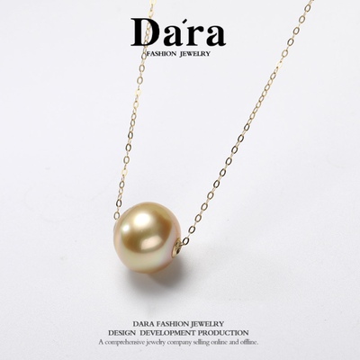 【舒醒老师】超大金算盘18k金13-14mm南洋金珠路路通海水珍珠吊坠