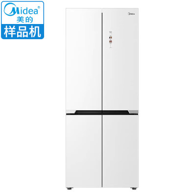 美的白色一级嵌入十字对开门冰箱